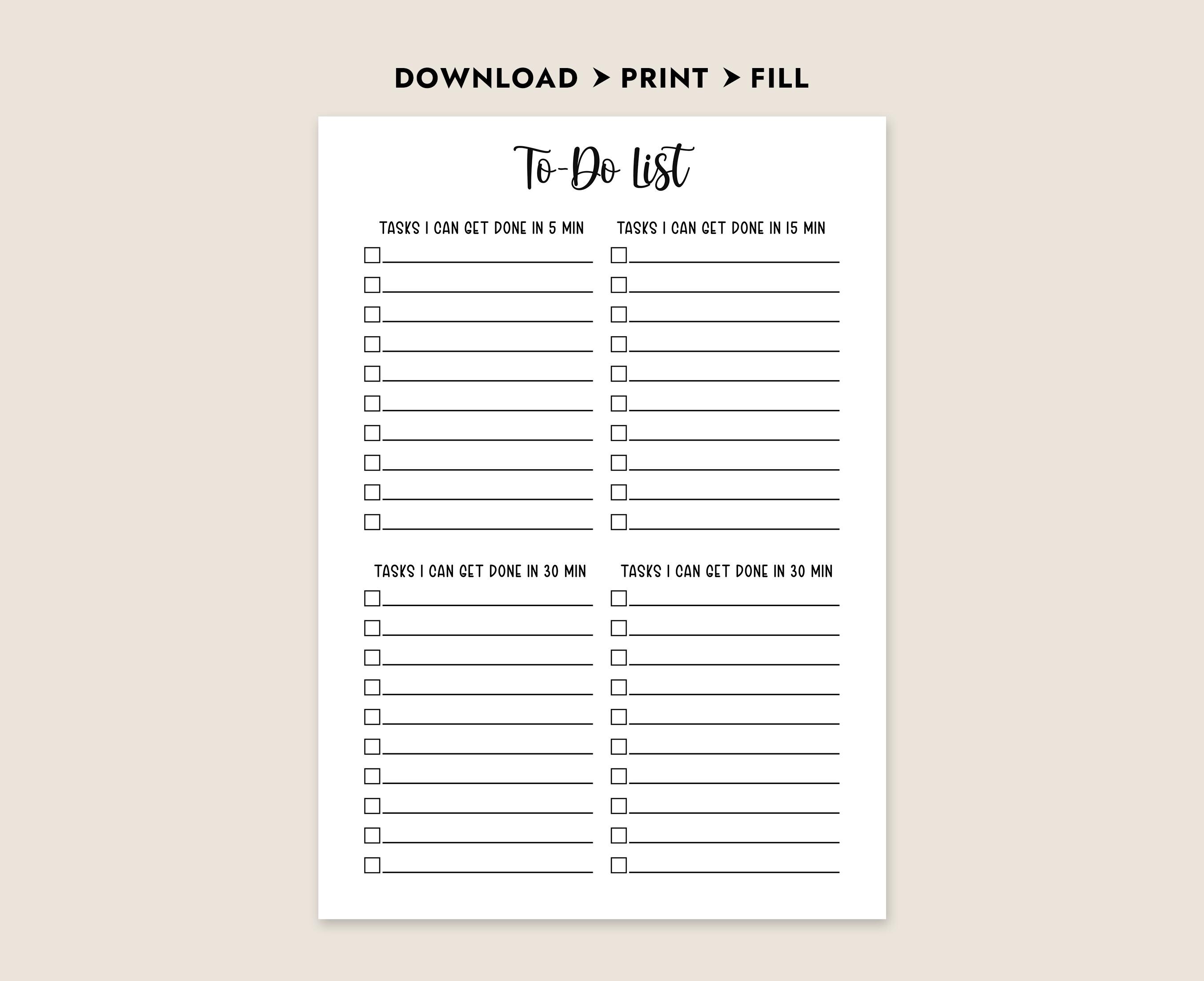 Simple to Do List Printable Journal Simple Tasks List Task Organizer ...