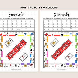 Save-opoly Printable Savings Challenge Game Fun Money Saving Tracker A4 ...