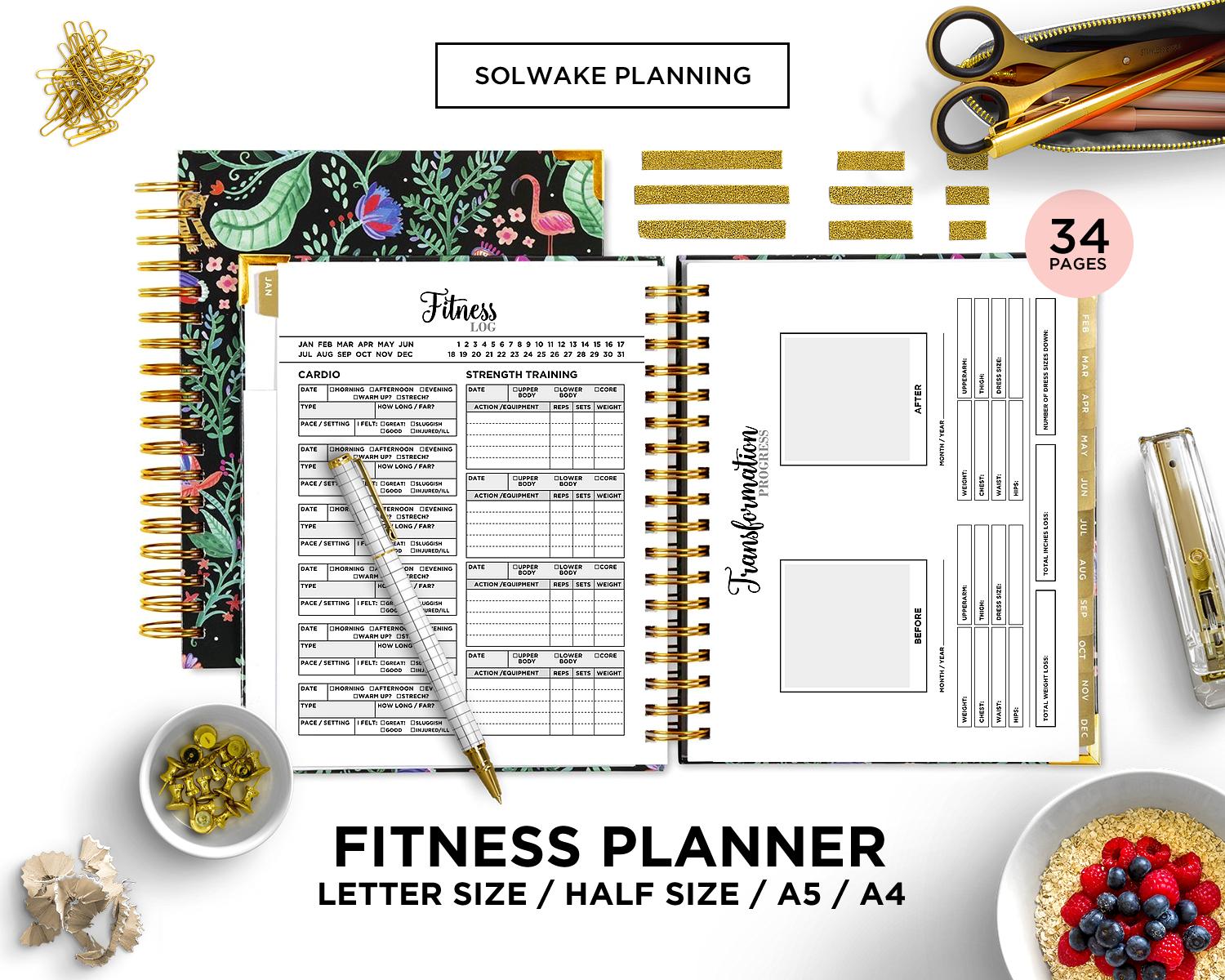 Fitness Planner Printable Health Planner Fitness Journal Printable ...