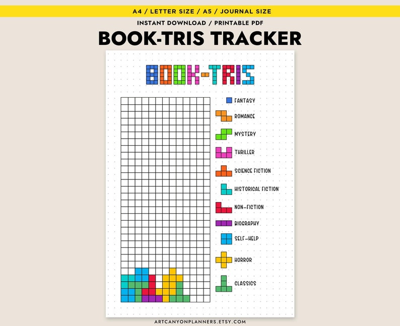 Book-tris Tracker Yearly Printable Journal Page Book Tracker Reading ...