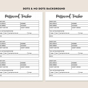 Password Tracker Printable Journal Page Password Log Password Organizer ...
