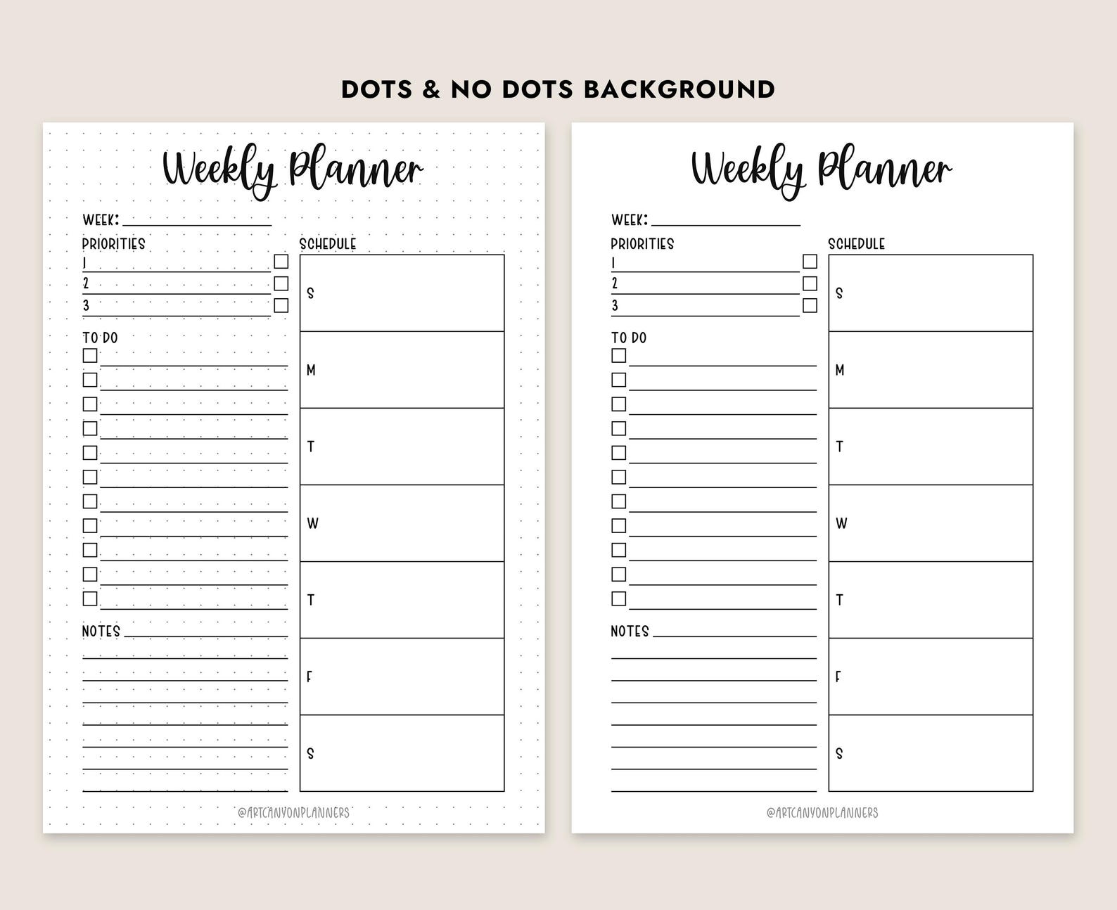 Weekly Planner Printable A4 Letter Size A5 Journal Organizer Digital ...