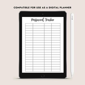 Password Tracker Printable Planner Insert Login Keeper A4 A5 Letter ...