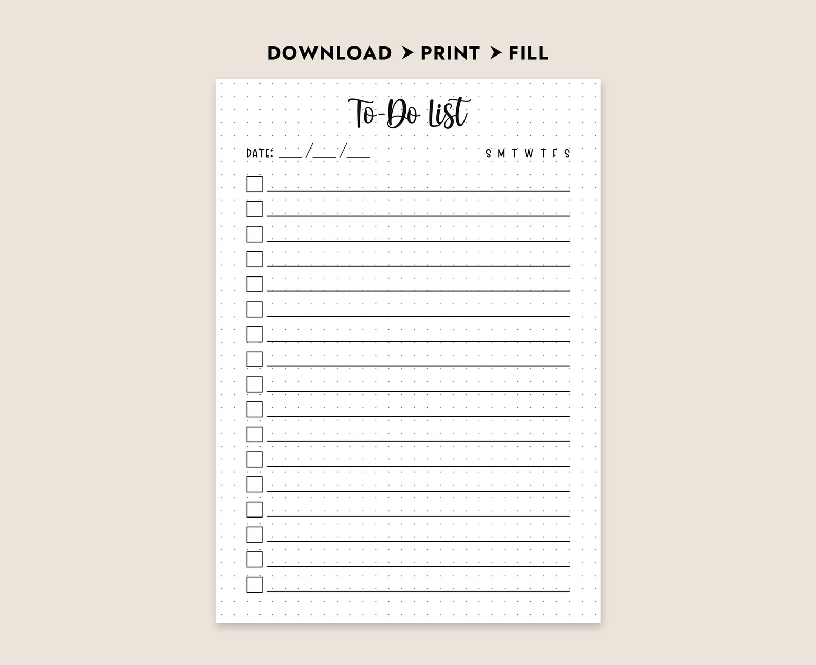 Minimal to Do List Printable Journal Simple Tasks List Task Organizer ...