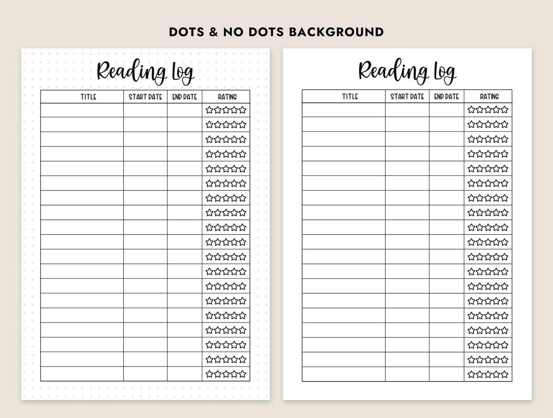 Reading Tracker Bundle Printable Journal Page Planner Book Reading Log ...