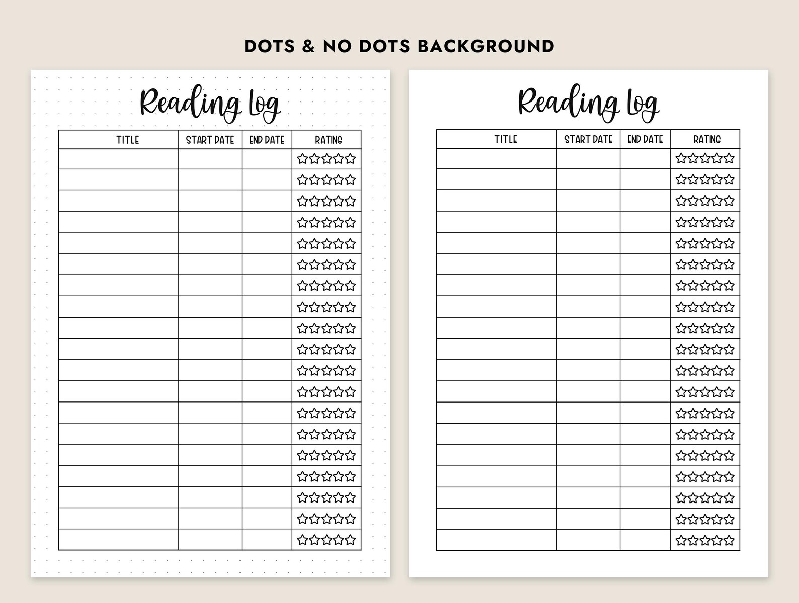 Reading Tracker Bundle Printable Journal Page Planner Book Reading Log ...