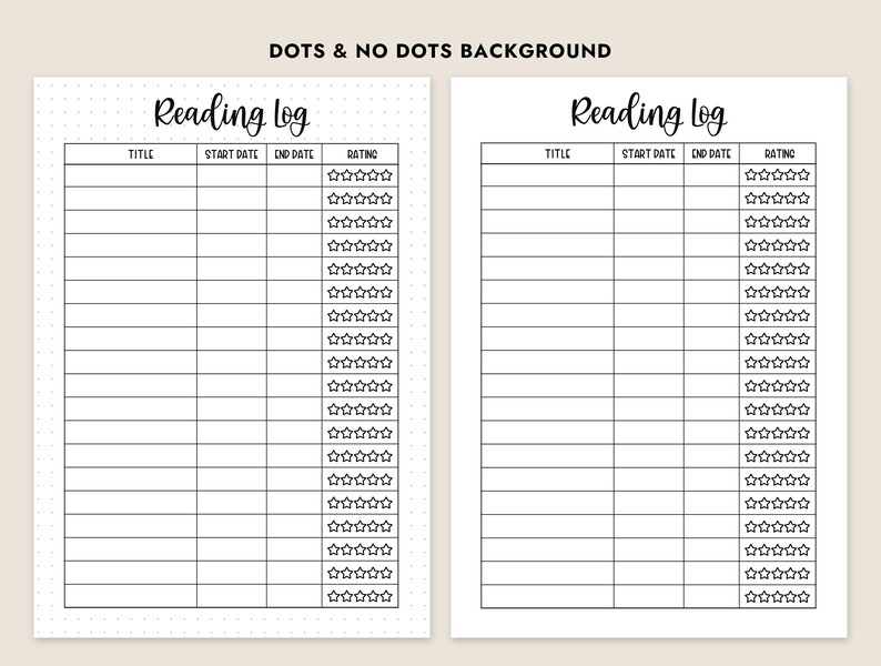 Reading Tracker Bundle Printable Journal Page Planner Book Reading Log ...