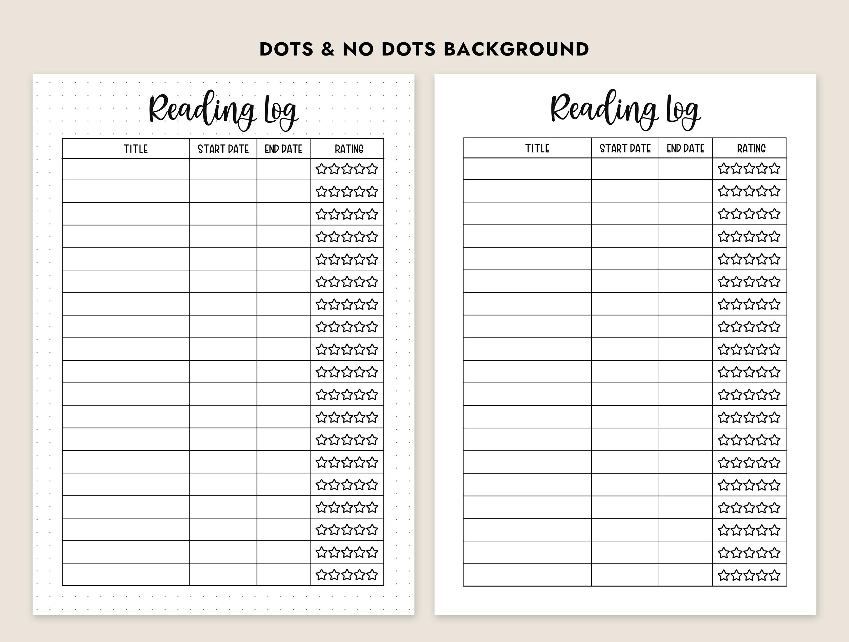 Reading Tracker Bundle Printable Journal Page Planner Book Reading Log ...