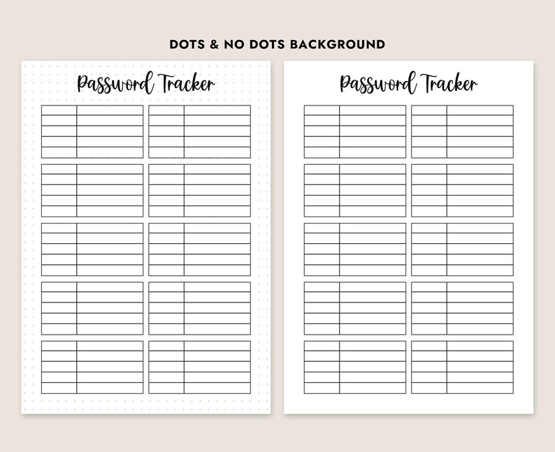 Password Tracker Printable Planner Insert Log Book A4 A5 Letter Website ...