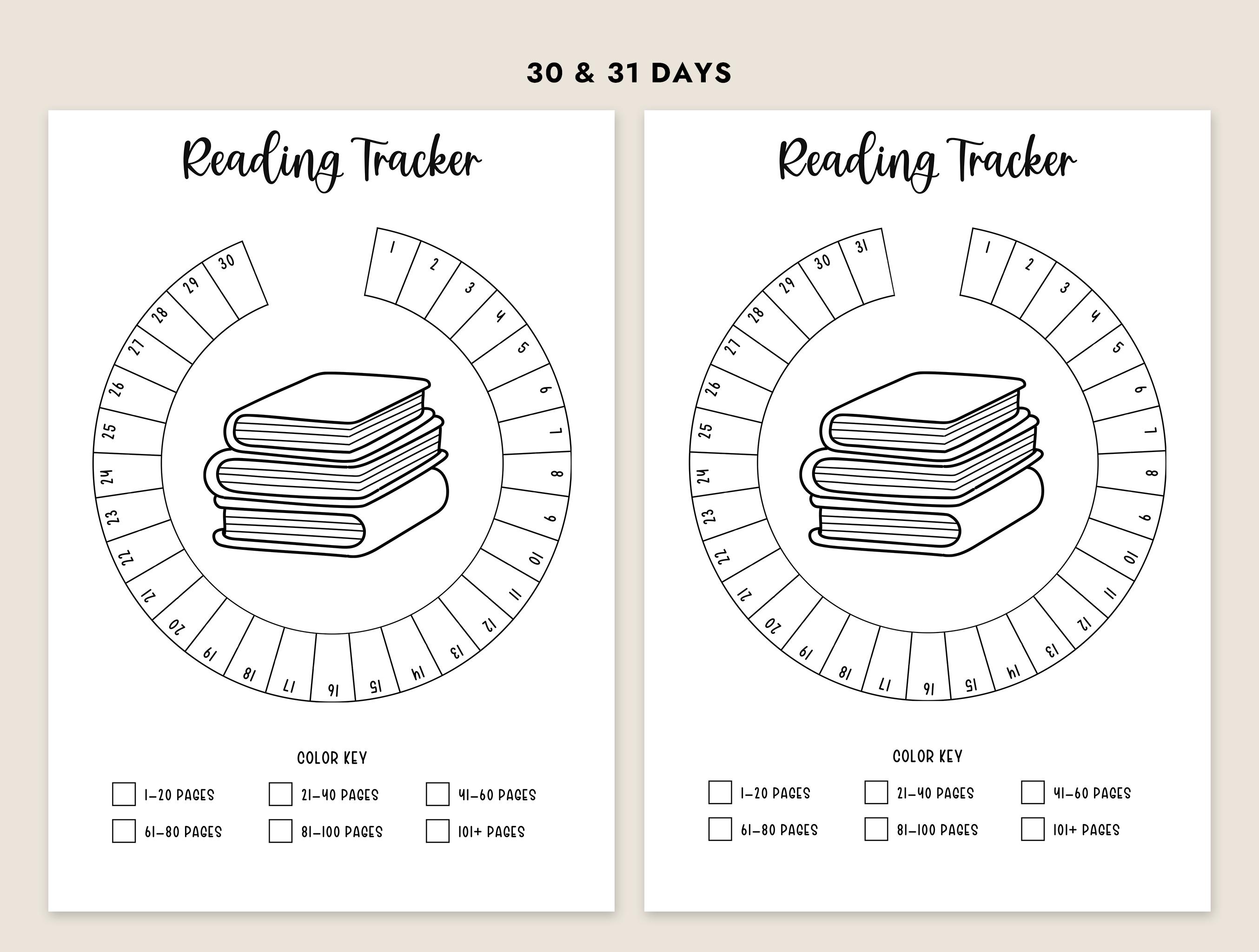 Daily Reading Tracker Printable Journal Page Planner Book Reading Log ...