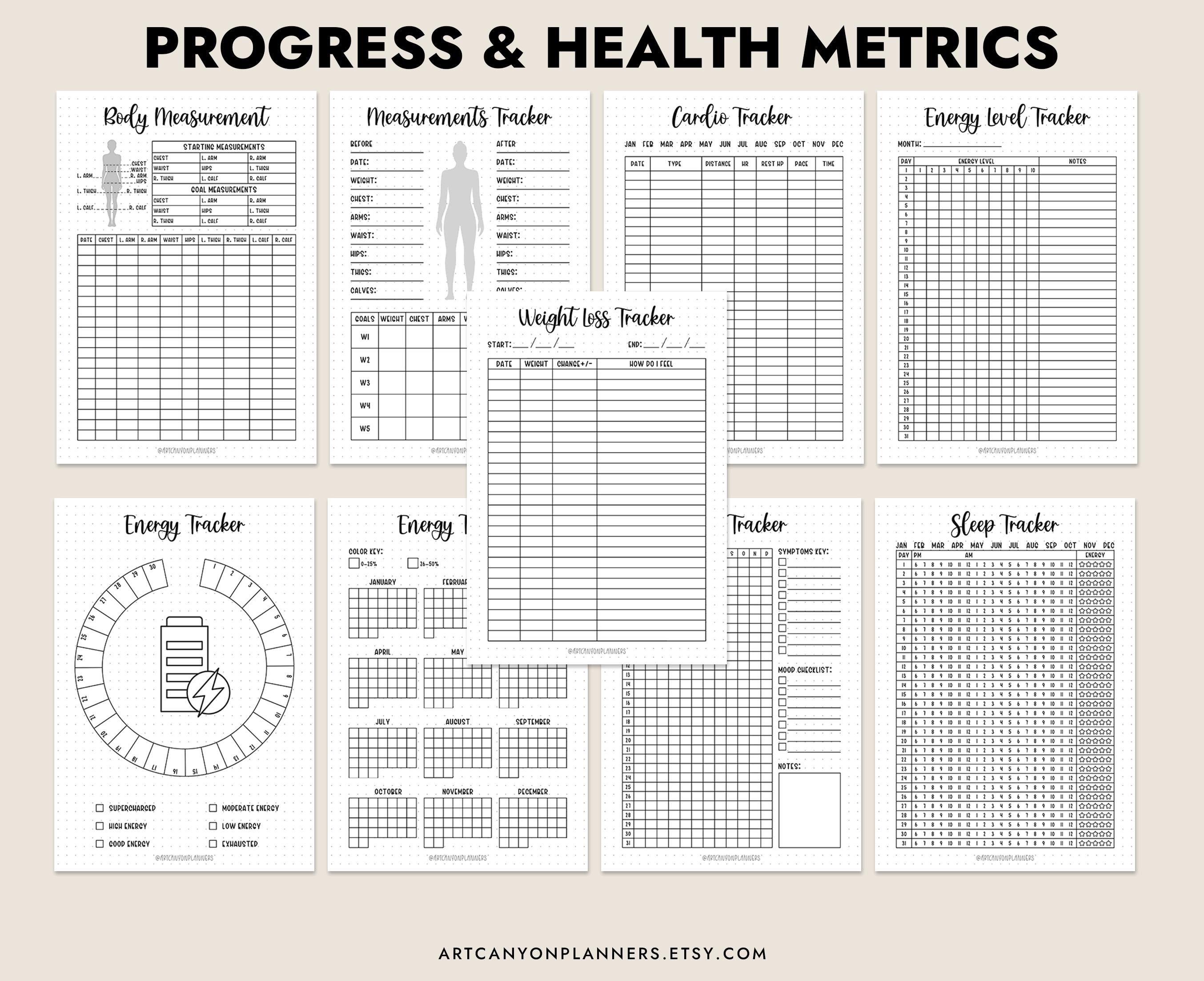 Ultimate Journal Fitness Planner Bundle Printable Tracker Health ...