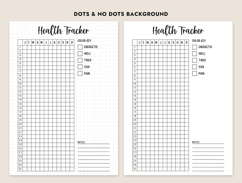 Health Tracker Yearly Printable Journal Page Yearly Tracker Fitness ...