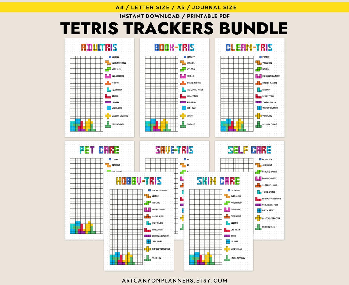 Adulting Tracker Yearly Printable Journal Page Fun Habit Tracker Adult ...