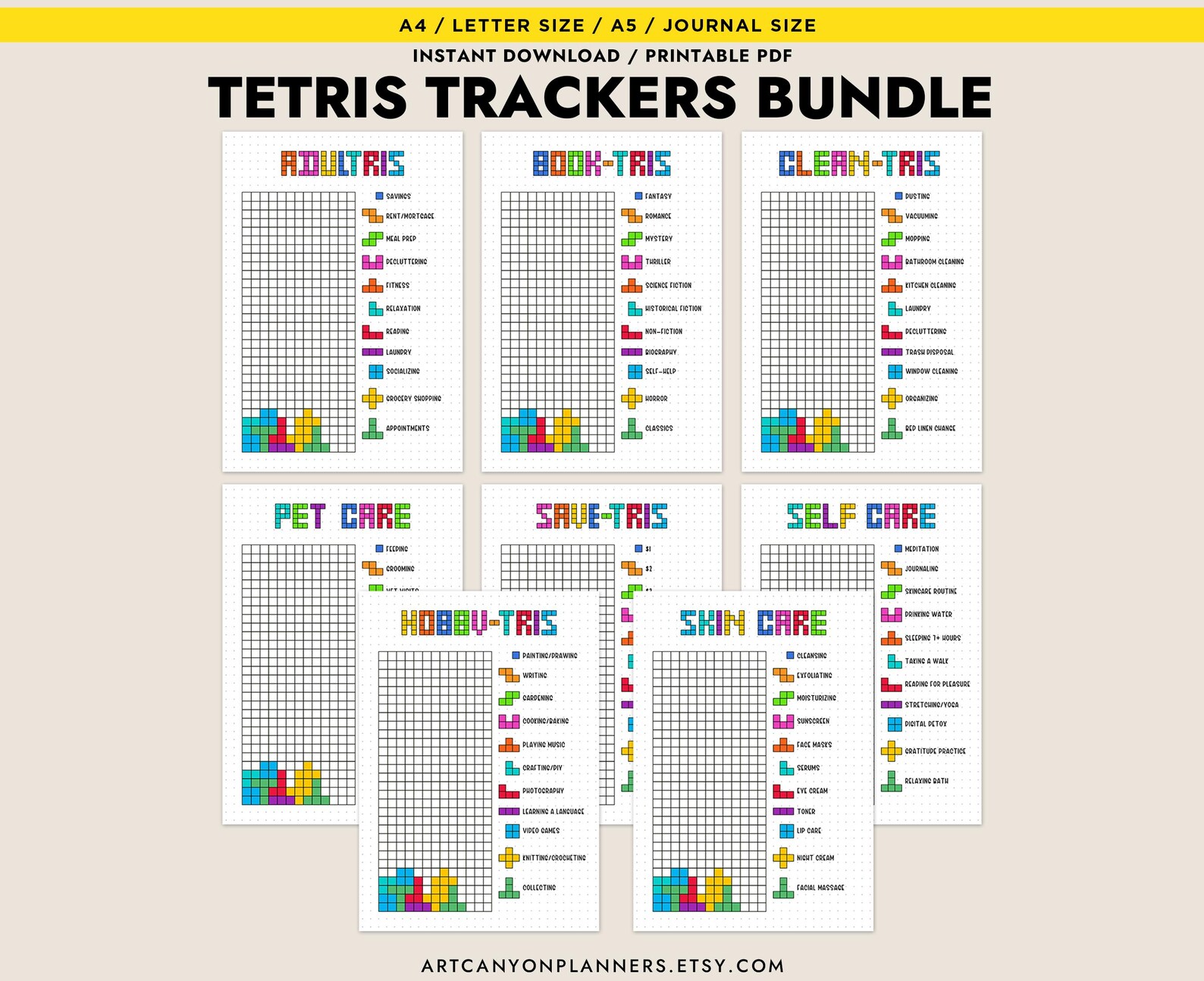 Adulting Tracker Yearly Printable Journal Page Fun Habit Tracker Adult ...