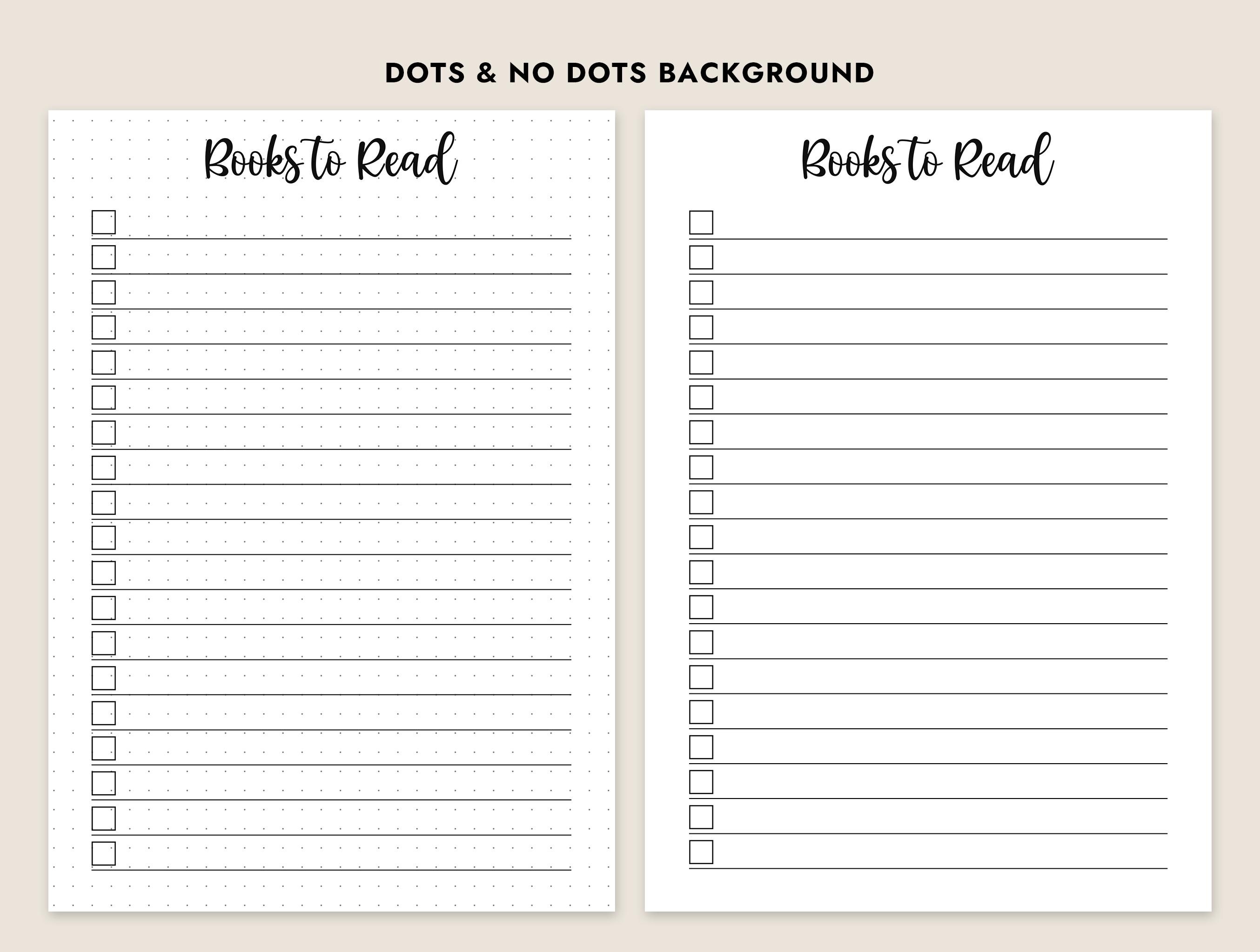 Books to Read Reading Tracker Printable Journal Page Planner Book ...