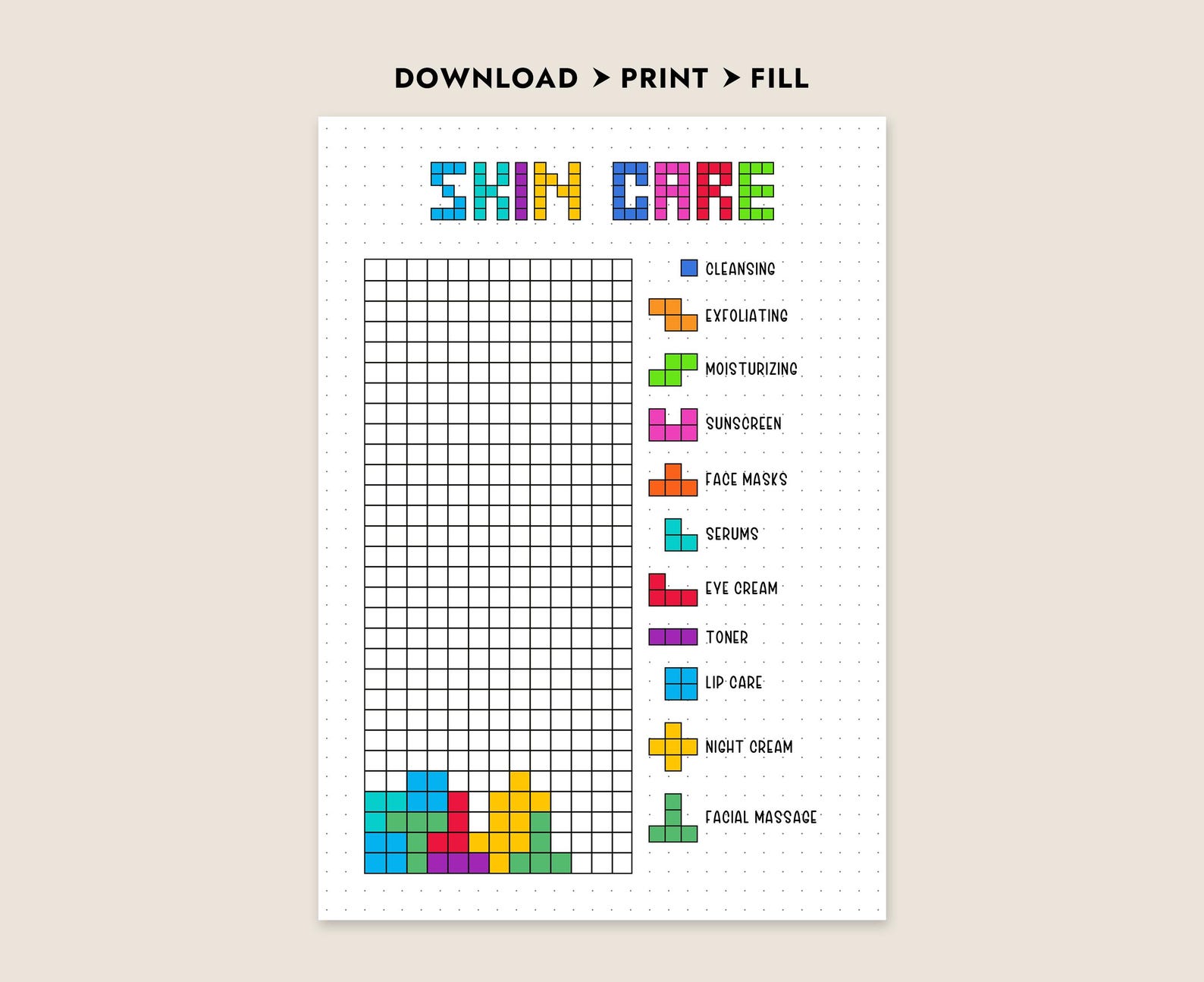 Adulting Tracker Yearly Printable Journal Page Fun Habit Tracker Adult ...