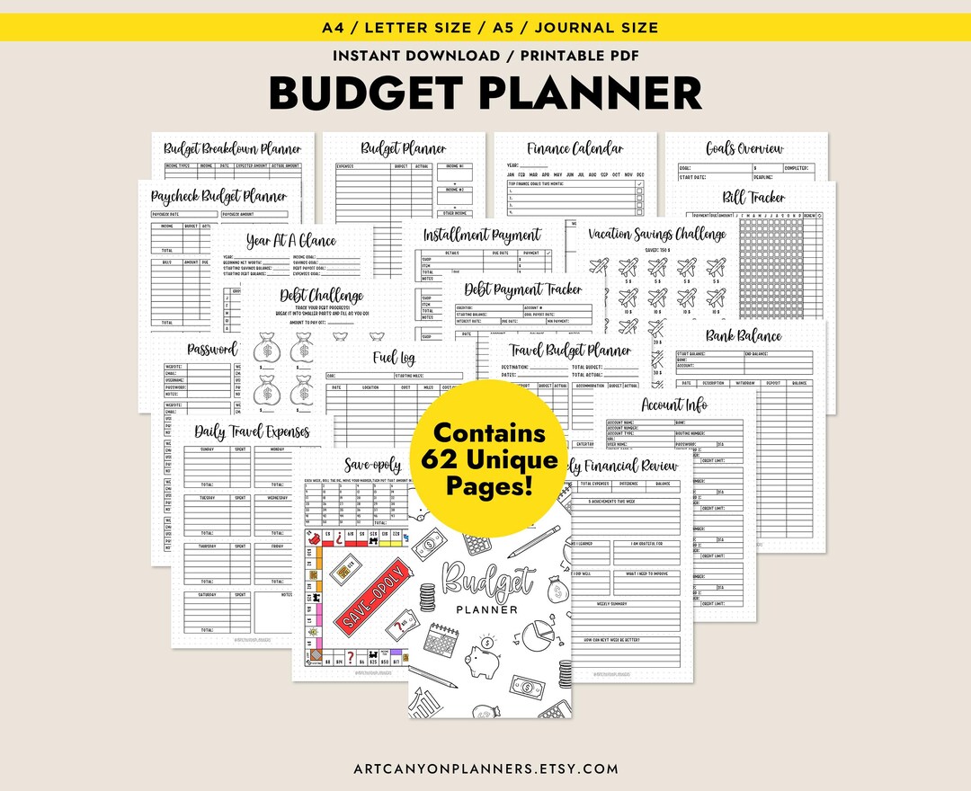 Ultimate Journal Finance Planner Bundle Printable Budget Tracker ...