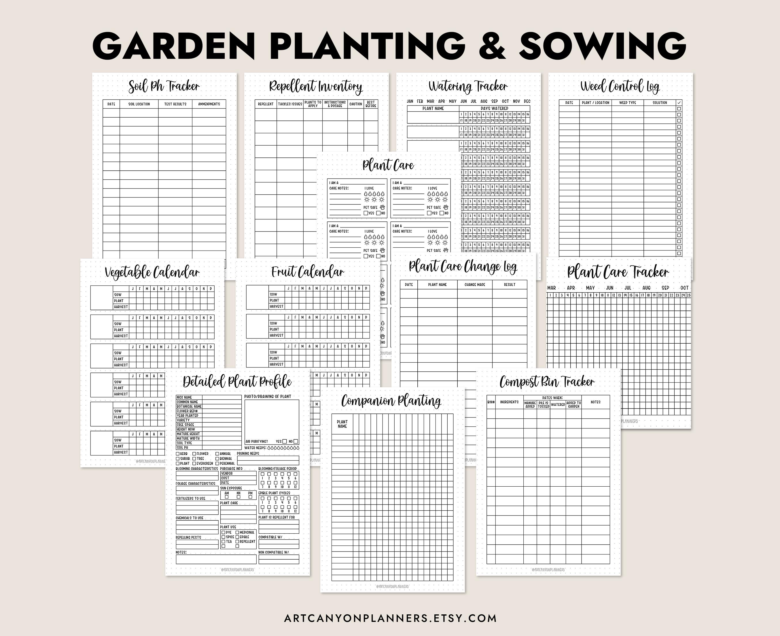 Ultimate Printable Garden Planner Bundle Garden Journal Templates for ...