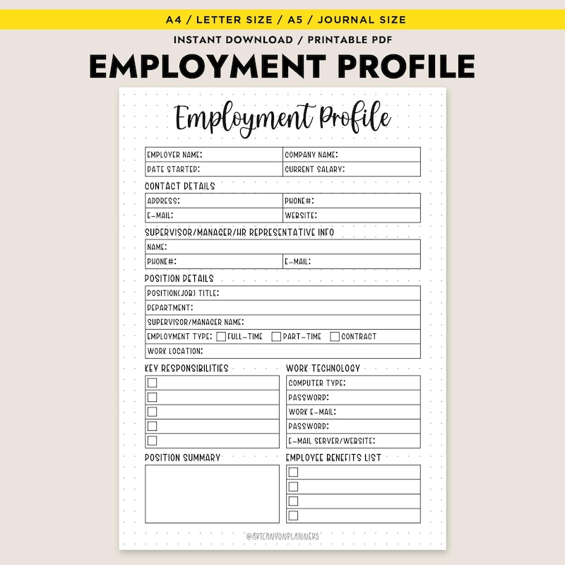 Employee Printout - Etsy UK