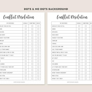 Conflict Resolution Worksheet Printable Self Reflection Journal Page ...