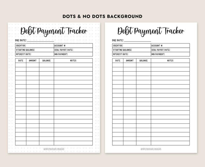 Printable Debt Payment Planner A4 Letter A5 Journal Sizes PDF Debt ...