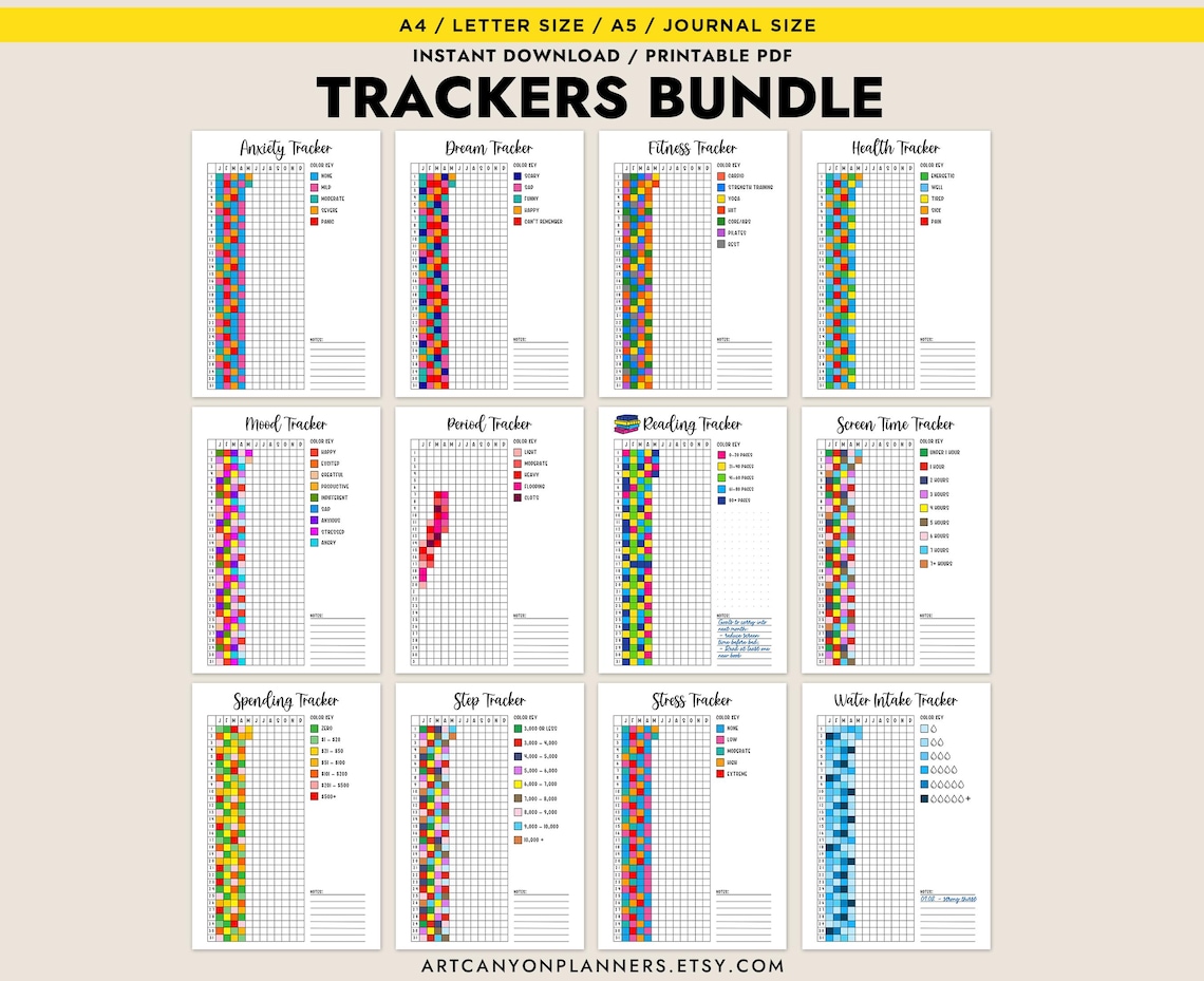 Ultimate Trackers Bundle - Anxiety, Mood, Fitness, Health & More ...