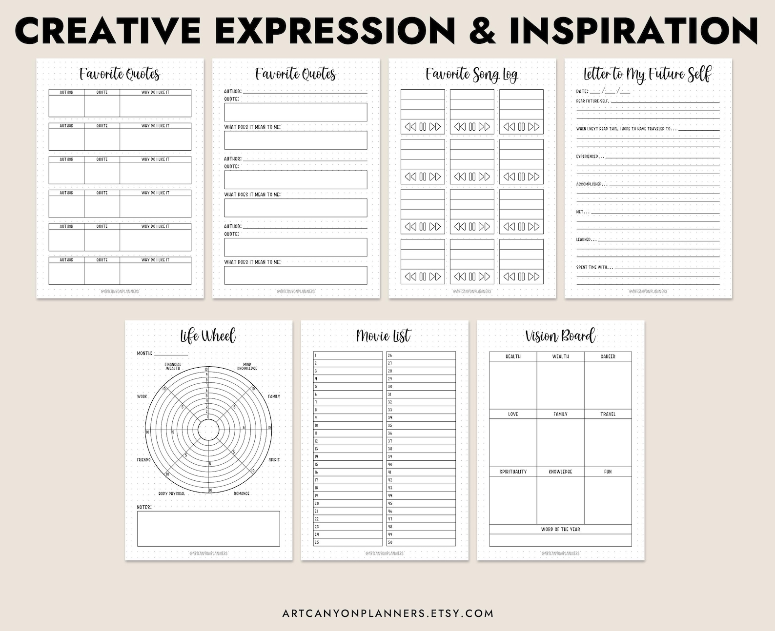 Ultimate Mental Health & Self-care Planner Bullet Journal Bundle ...