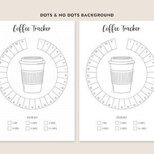 Coffee Tracker Printable Journal Page Planner Monthly Health Tracker ...