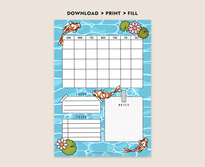 June Title Page Calendar Cover Page Printable Inserts Bullet Journal ...