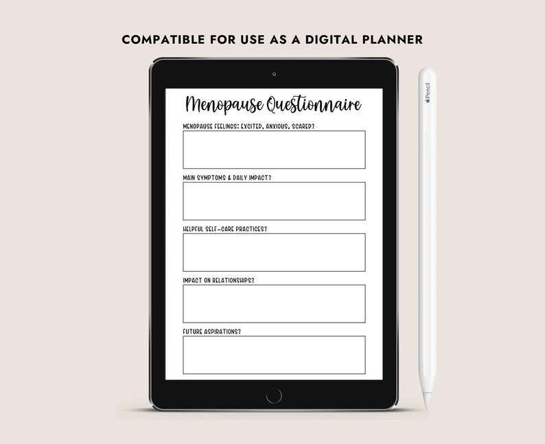 Menopause Questionnaire Printable PDF Instant Download Menopause ...