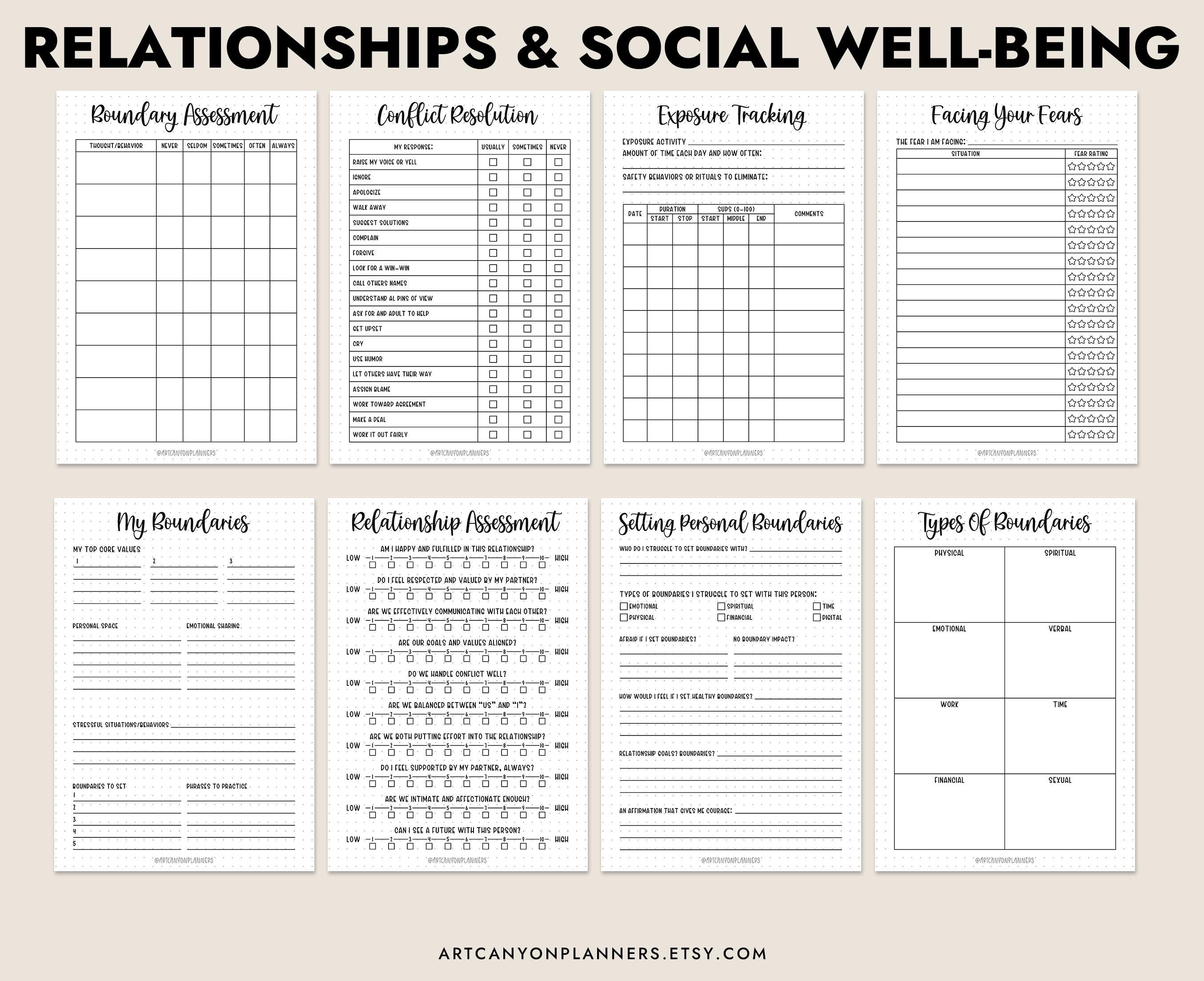 Ultimate Mental Health & Self-care Planner Bullet Journal Bundle ...