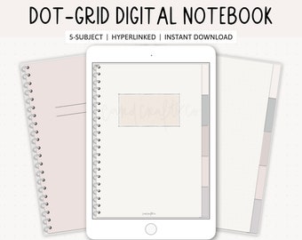 5 Subject Hyperlinked Digital Notebook Ipad Notability | Etsy