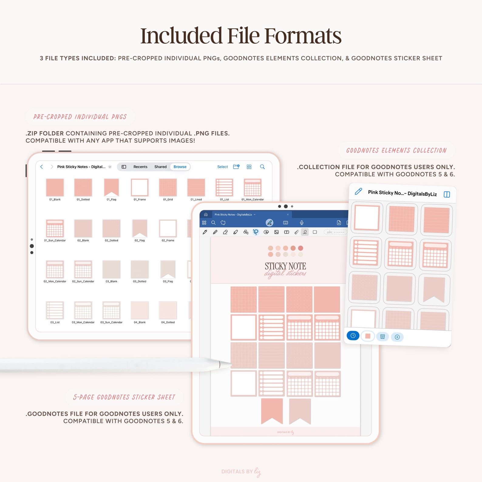 90 Pink Digital Stickers | Pre-cropped Png's & Goodnotes Sticker Sheet ...