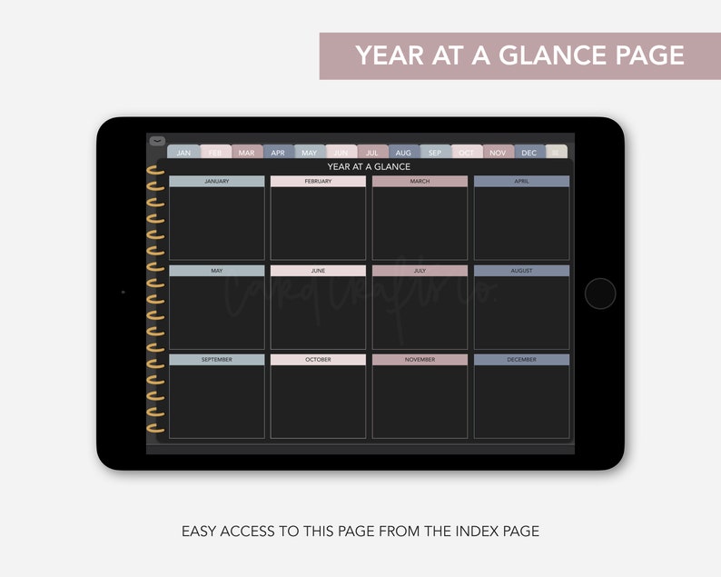 2021 Dark Mode Hyperlinked Digital Planner Monthly Weekly | Etsy