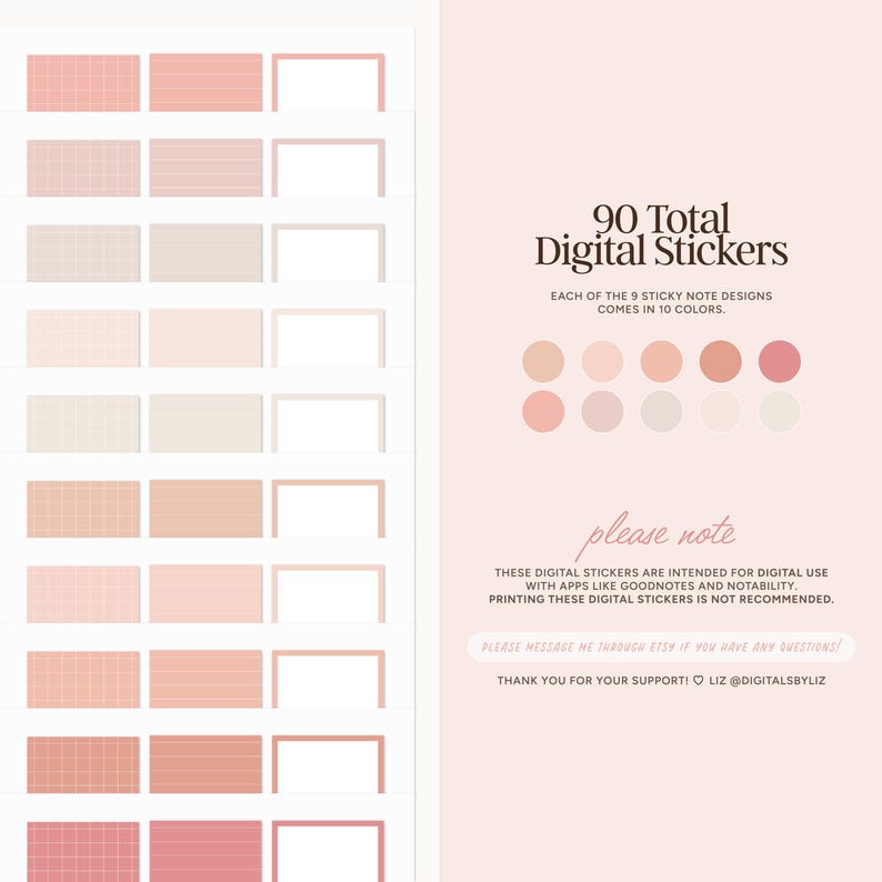90 Pink Digital Stickers | Pre-cropped Png's & Goodnotes Sticker Sheet ...