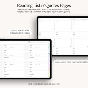 Digital Reading Journal Ipad Reading Planner Light Mode - Etsy