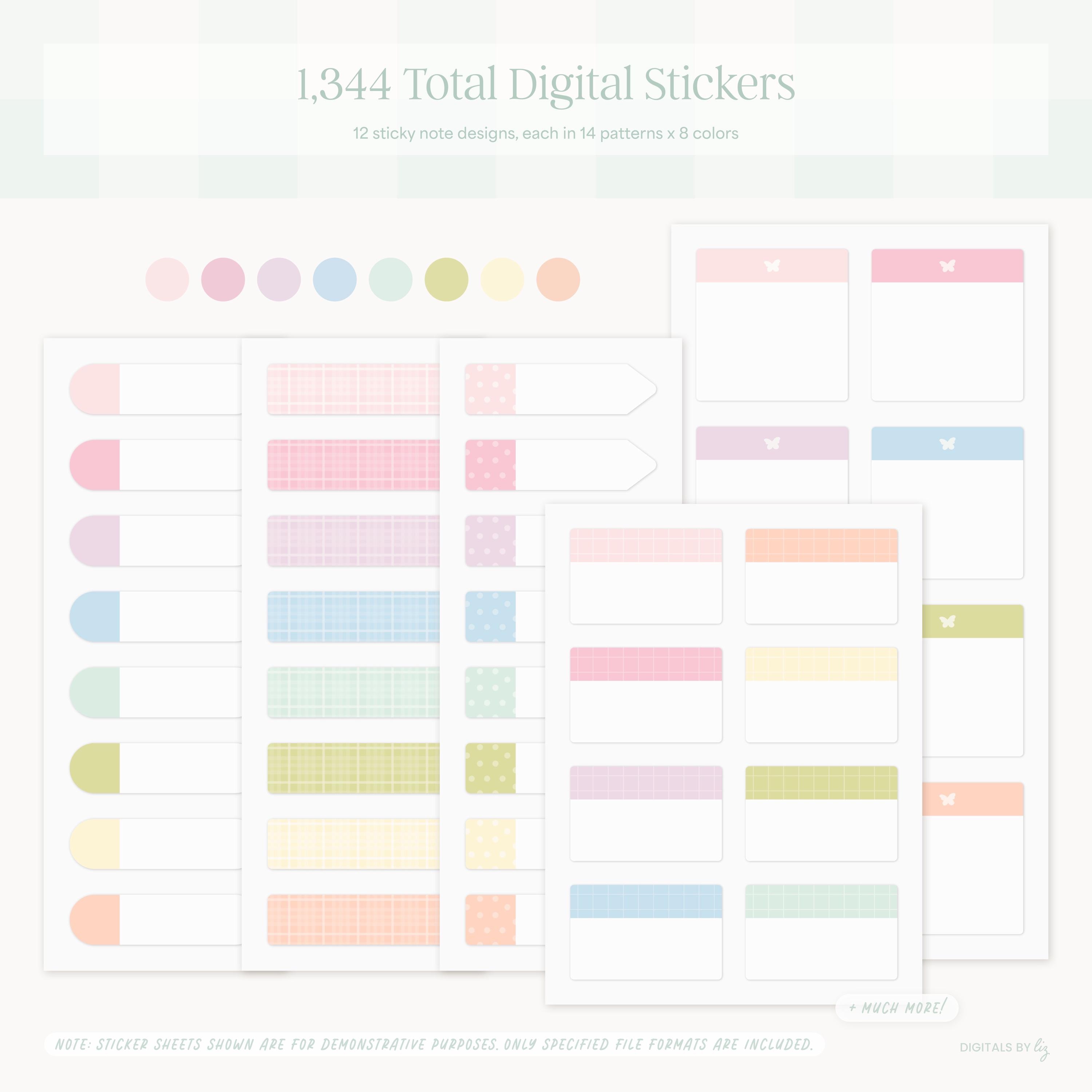 Pastel Spring Digital Stickers, 1300+ Individual Pngs & Goodnotes ...