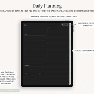Undated Digital Planner Dark Mode, Goodnotes Planner, Notability ...