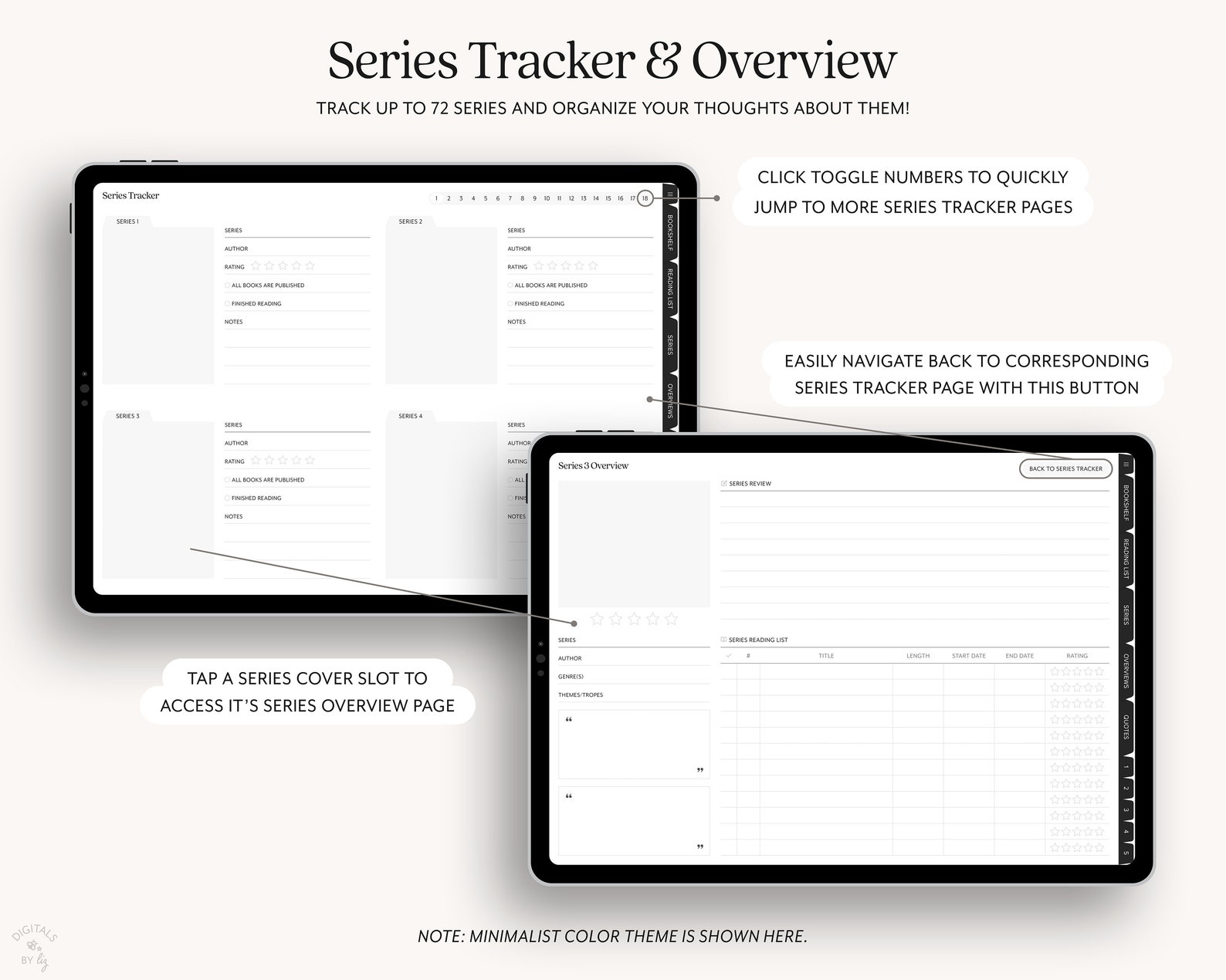 Digital Reading Journal Ipad Reading Planner Light Mode - Etsy