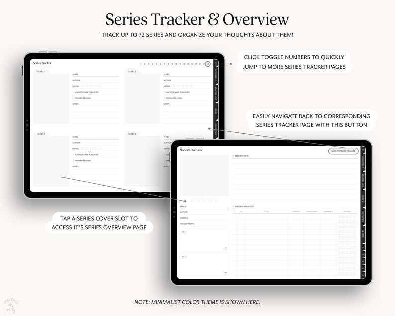 Digital Reading Journal Ipad Reading Planner Light Mode - Etsy