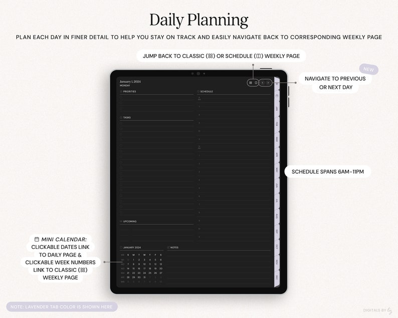 2024 Digital Planner Dark Mode, Goodnotes Planner, Notability Planner ...