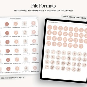 Pink Date Dot Digital Stickers Pre-cropped Individual Png's & Goodnotes ...