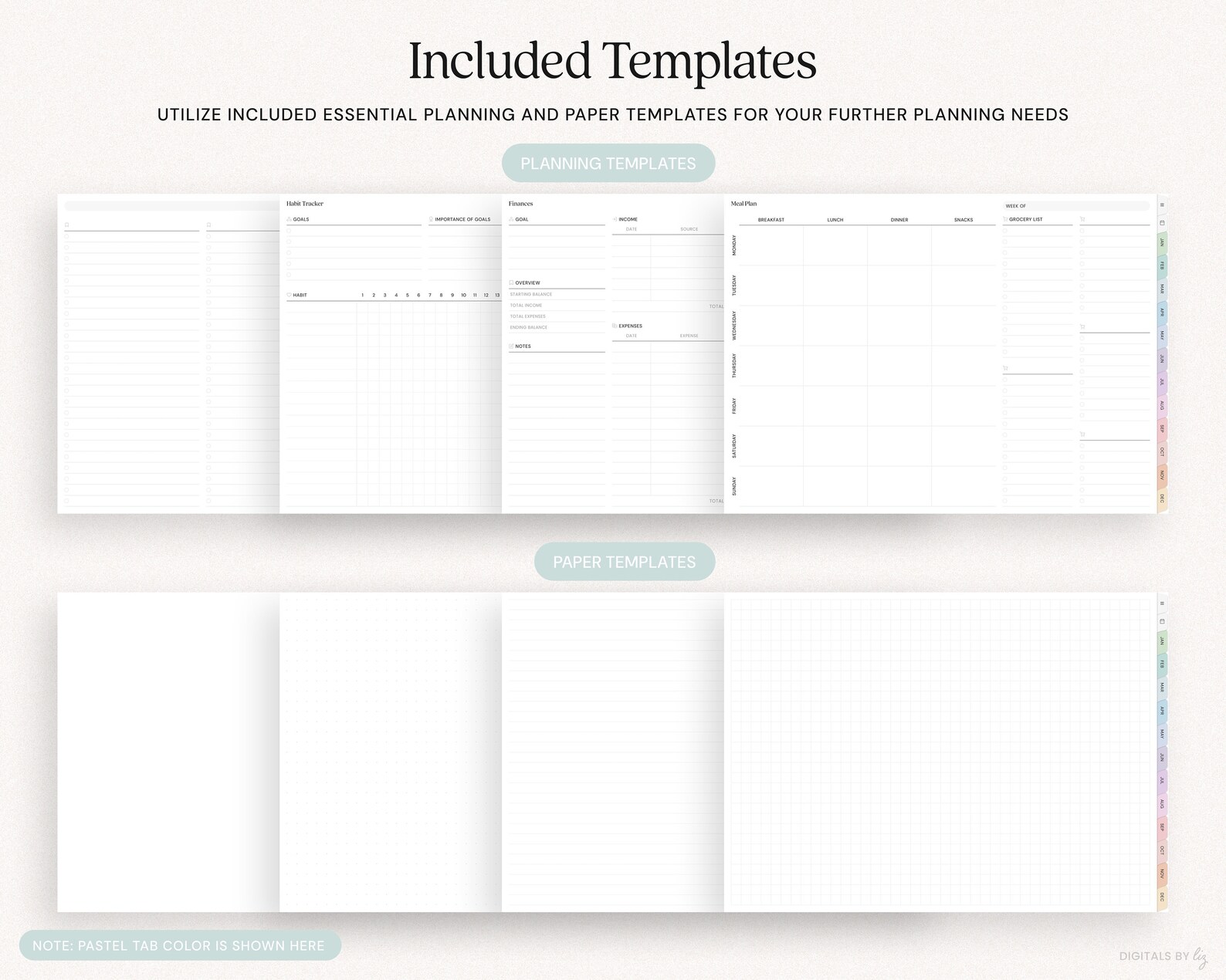 Undated Digital Planner, Goodnotes Planner, Notability Planner ...