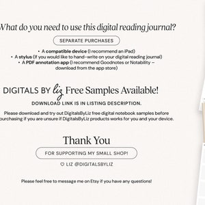 Digital Reading Journal, iPad Reading Planner, Reading Tracker ...