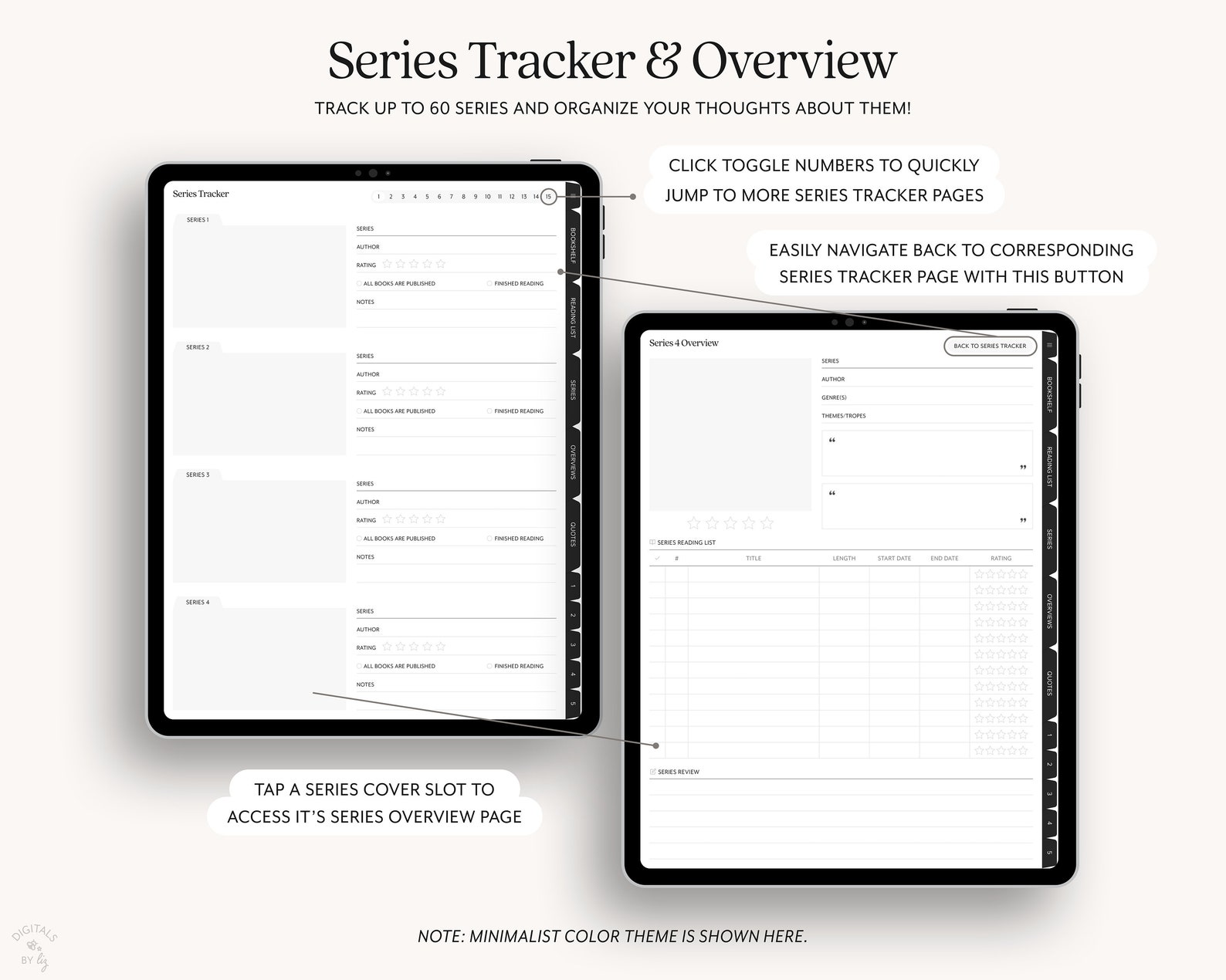 Digital Reading Journal Ipad Reading Planner Light Mode - Etsy