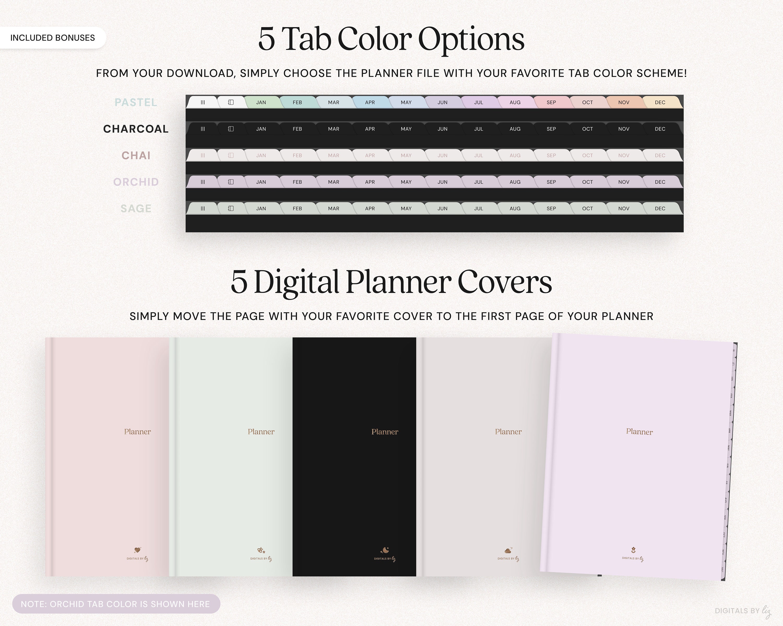 Undated Digital Planner Dark Mode, Goodnotes Planner, Notability ...