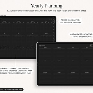 Undated Digital Planner Dark Mode, Goodnotes Planner, Notability ...