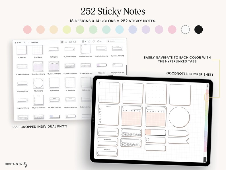 317 Digital Stickers (light Mode) | Pre-cropped Png's & Goodnotes ...