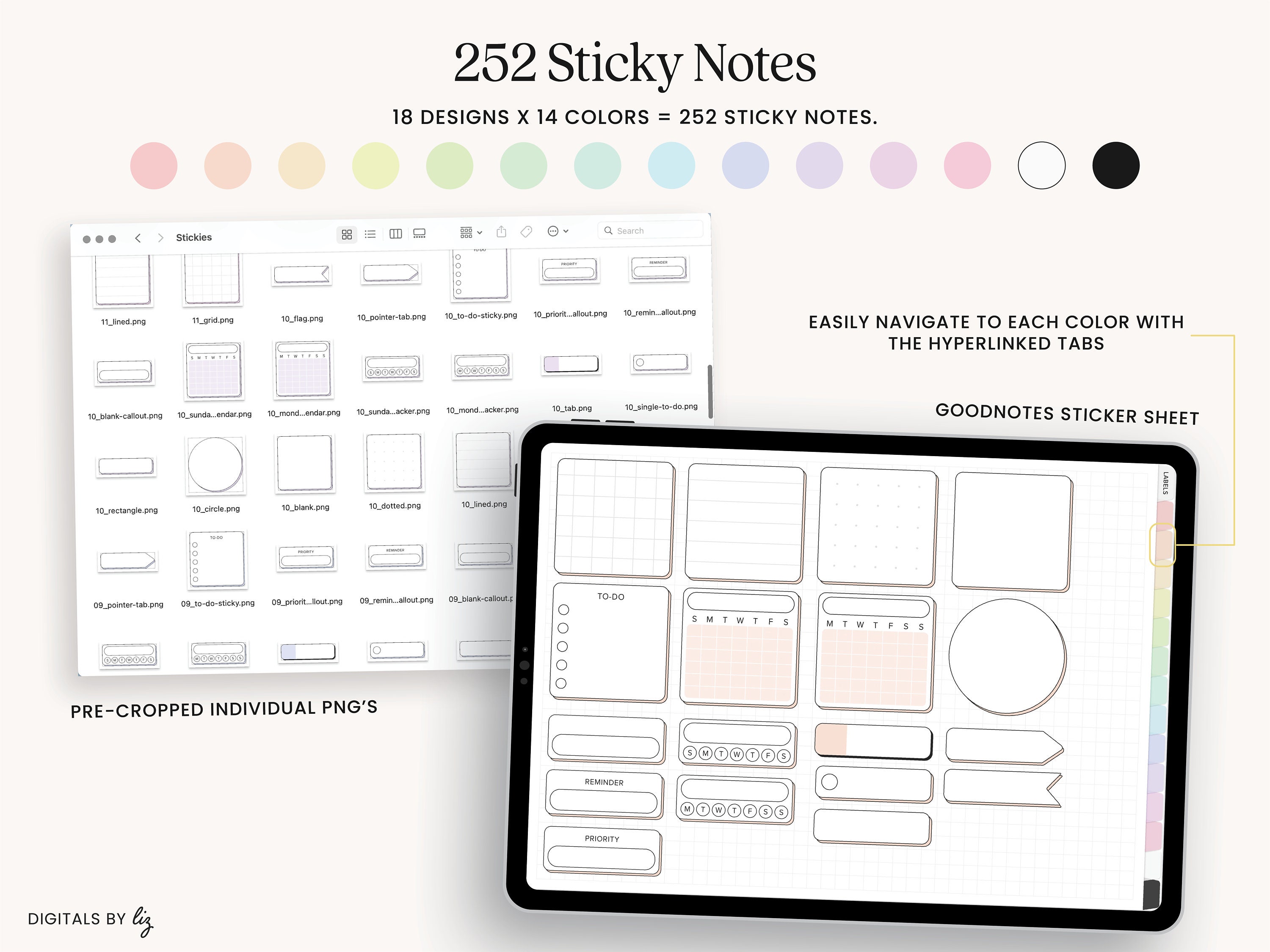317 Digital Stickers (light Mode) | Pre-cropped Png's & Goodnotes ...