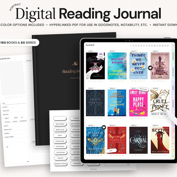 Digital Reading Journal, iPad Reading Planner, Reading Tracker ...